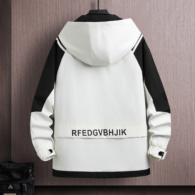 Men's jacket 2024 new spring and autumn and winter juvenile hooded plus ...