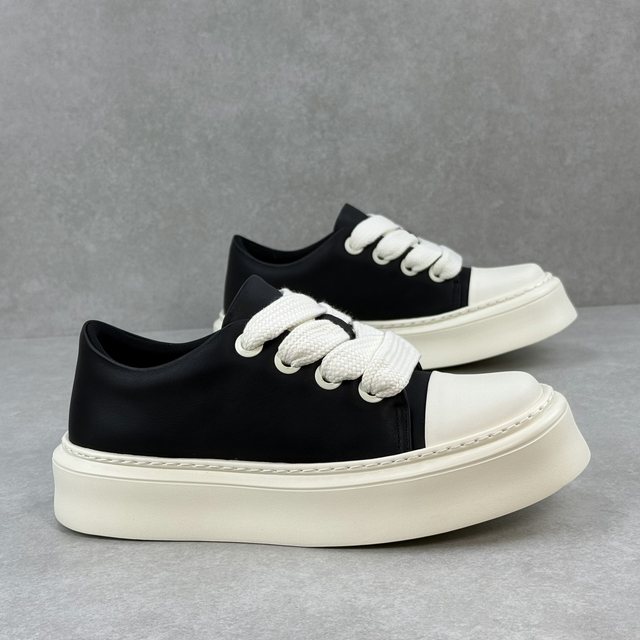 American street wide version round-toe black warrior genuine leather ...