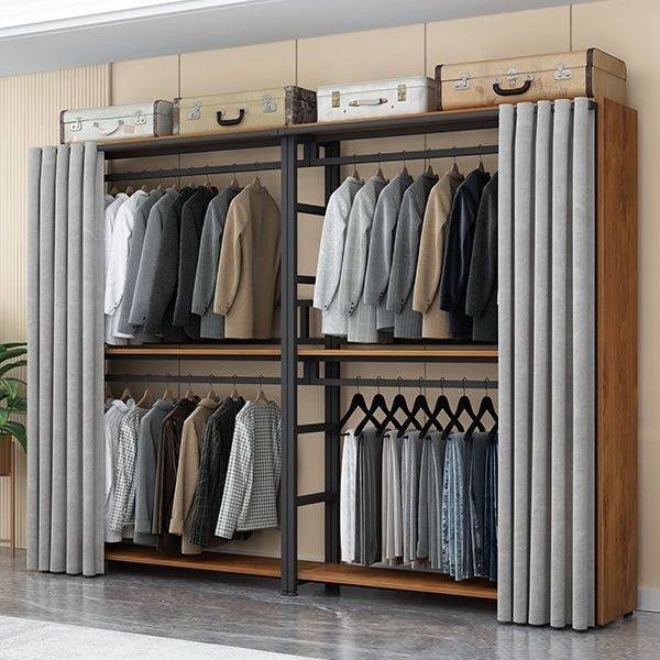 Open wardrobe landing wardrobe hat rack household cloakroom bedroom ...