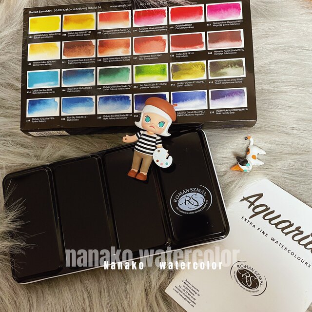 RS Polish watercolor ROMANSZMAL handmade solid watercolor paint set 12 ...