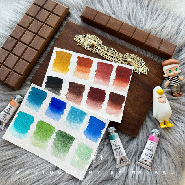 Sinours handmade solid watercolor paint mineral color handmade watercolor paint full block solid set