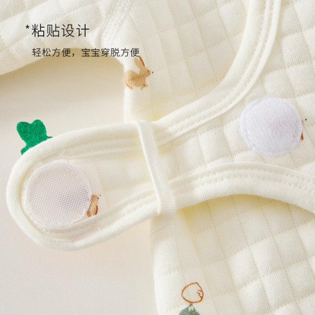 Newborn baby conjoined clothes warm cotton cotton pinching autumn and ...
