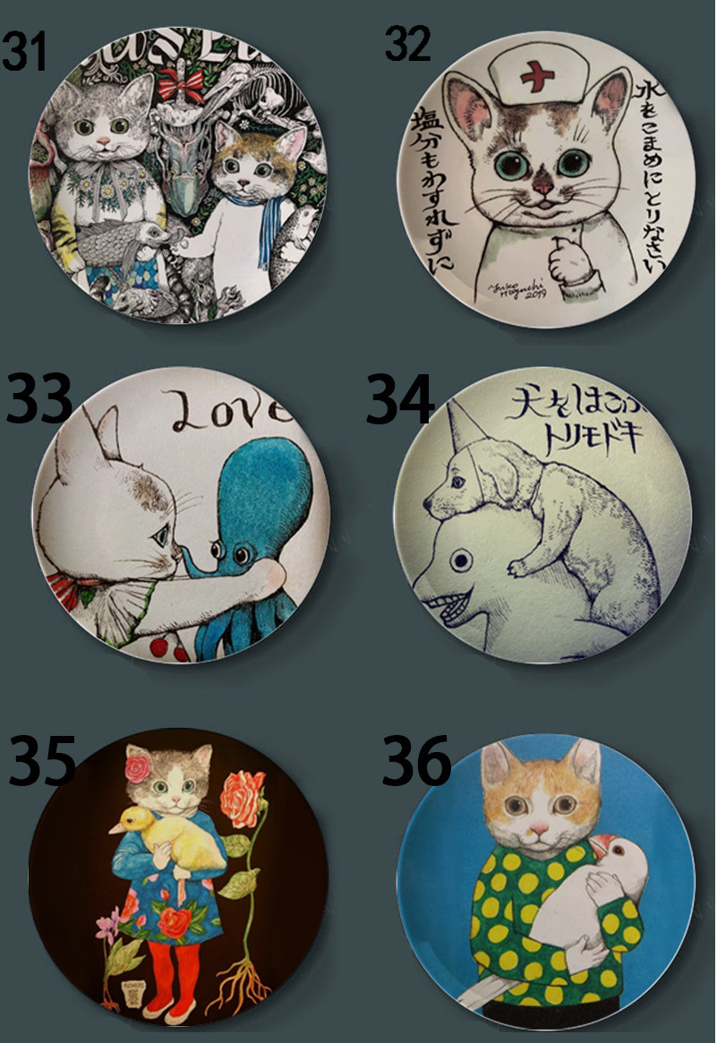 Japanese Higuchi Yuko Hand-Made Cat Decoration Plate - Higuchi Yuko ...