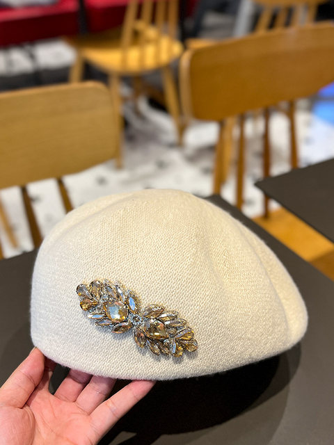 Hat Women's Korean Heavy Industry Rhinestone Backward Wearing ...