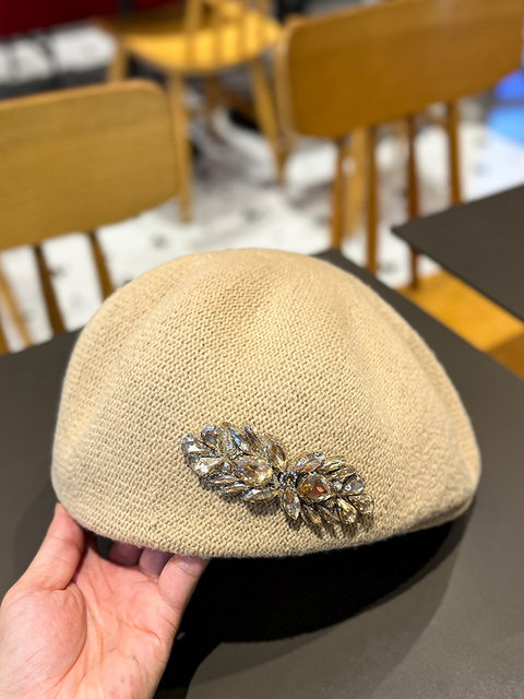 Hat Women's Korean Heavy Industry Rhinestone Backward Wearing ...