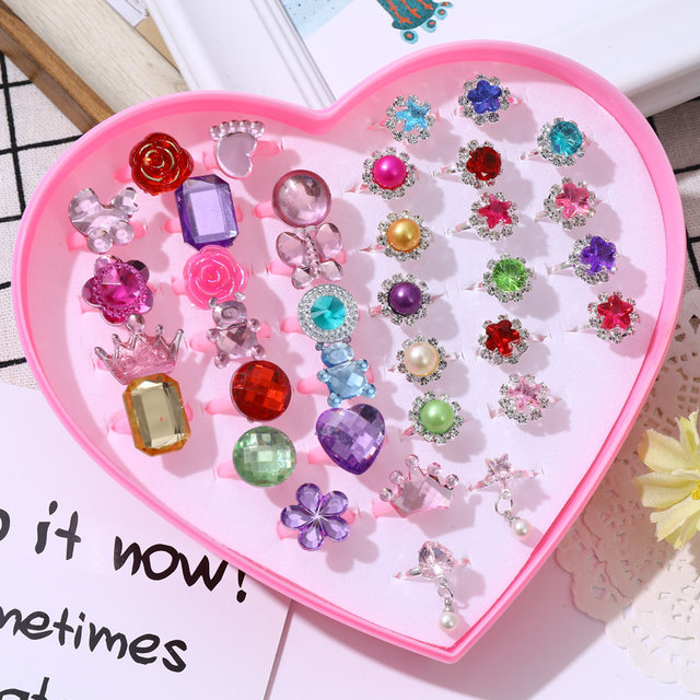 Children's Ring Girls Diamond Gemstone Toy Girl Baby Crystal Small Ring ...