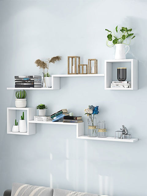 Wall storage rack living room TV background wall decoration rack wall ...