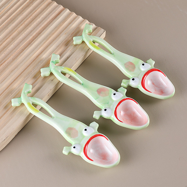 Ugly spoon frog spoon creative sand sculpture gift ceramic handmade ...