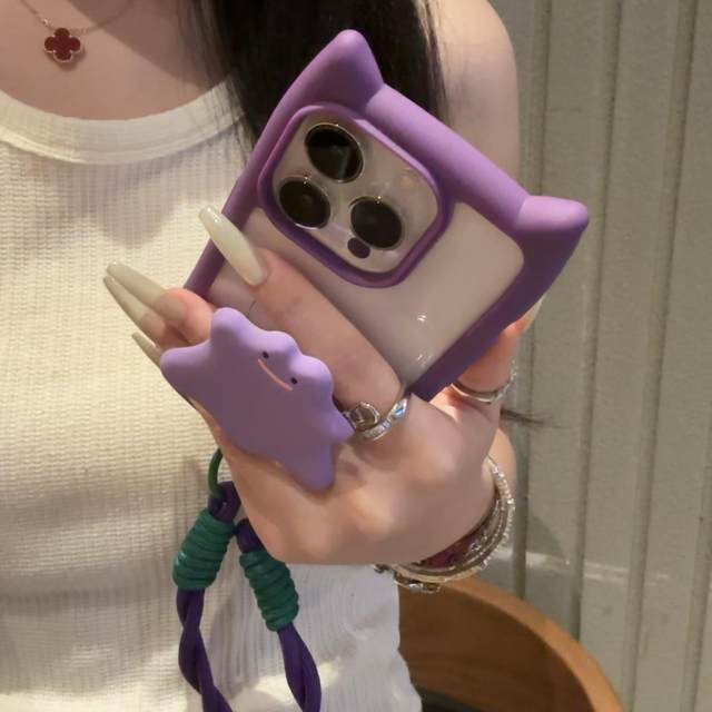 Zhao Lusi's same purple monster stand uses Apple 13 mobile phone case ...