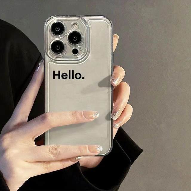 Creative Hello suitable for Apple 13 mobile phone case 14 simple 12promax anti-fall 11 ...