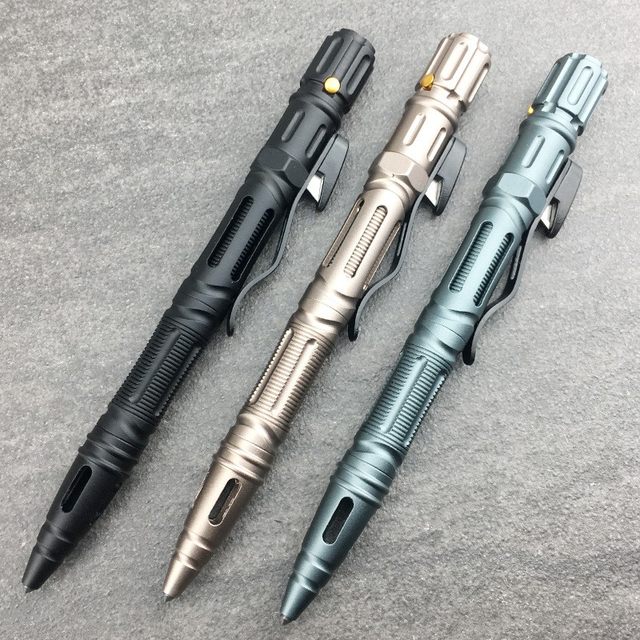 Tactical pen titanium alloy multi-functional self-defense flashlight ...