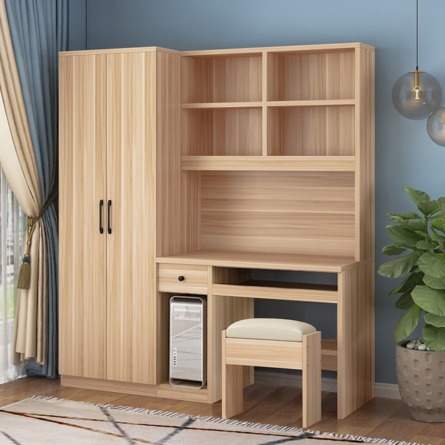 Simple modern desktop computer desk with wardrobe one-piece combination ...