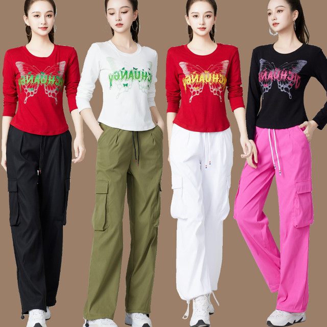 Square dance clothing new shuffle dance sports suit autumn long-sleeved ...