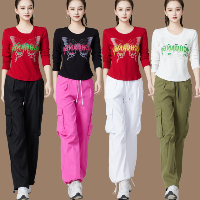 Square dance clothing new shuffle dance sports suit autumn long-sleeved ...