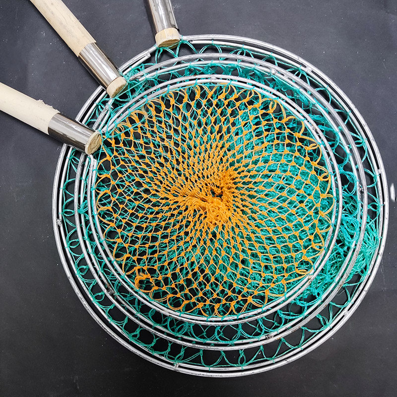 Fishing Net with Wooden Handle - 100 Mesh Fine Nylon Net for Fish & Shrimp