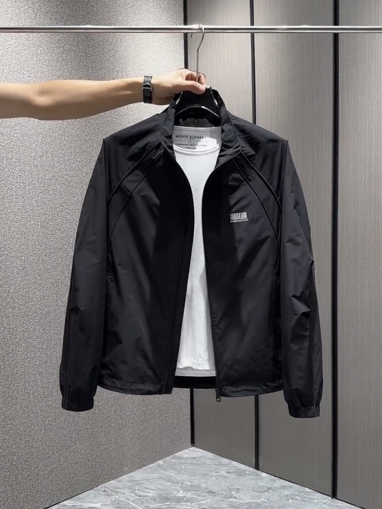 Men's functional workwear stand-up collar jacket 2024 summer new style ...