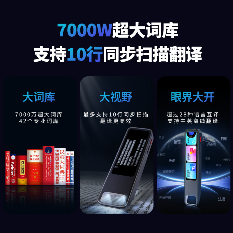 Youdao P6 전자사전 펜 - 스캔 & 번역 - 128GB - 영어, 일본어, 한국어