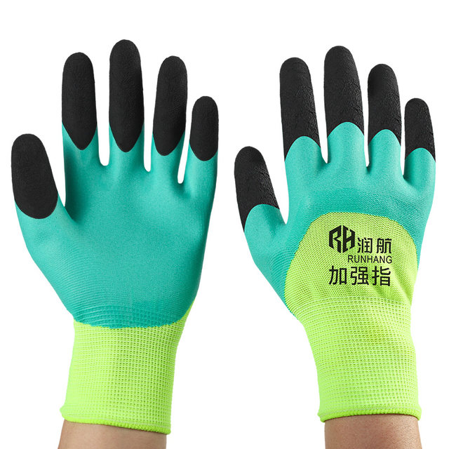 36 pairs of labor protection gloves, dipped in rubber, wear-resistant ...