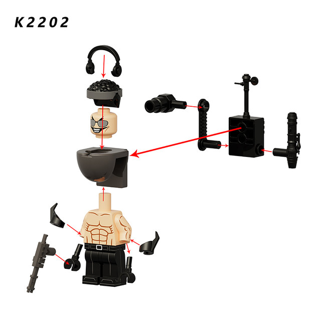 Compatible with LEGO SWAT Toilet Man vs. Scientist TV Man Boy Puzzle Assembling Building Blocks ...