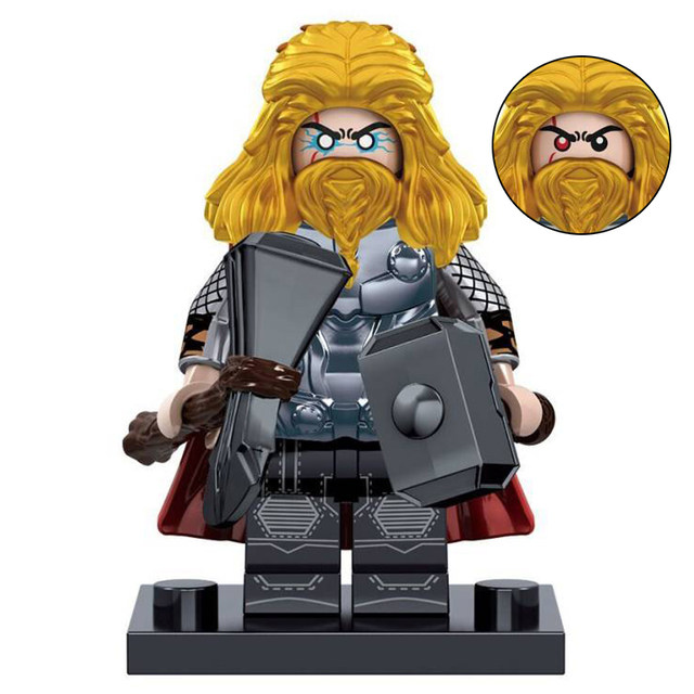 Compatible with LEGO Avengers Bearded Thor Storm Warhammer Hard Cloak ...