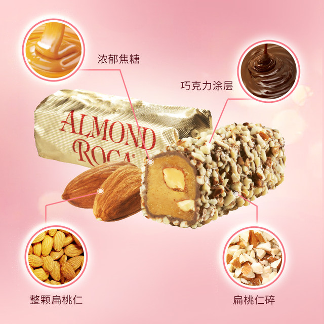 roca American imported chocolate flavored almond toffee 125g gift box
