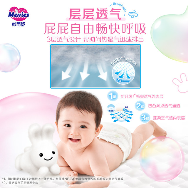 Kao Miaoershu diapers newborn baby S62*2 ultra-thin breathable baby diapers official flagship