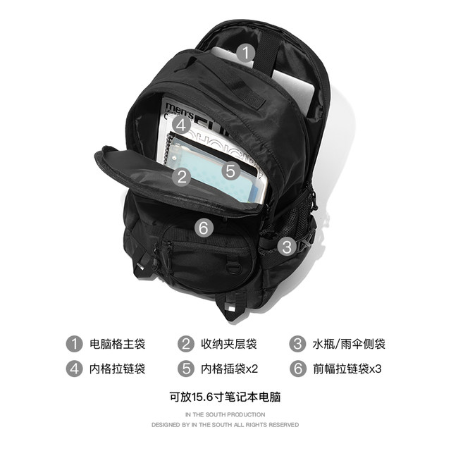 2024 New Original Trendy Brand Backpack Men's Backpack College Student ...