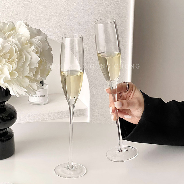 French champagne cup 2 set of high -value crystal cup glass wine glass ...