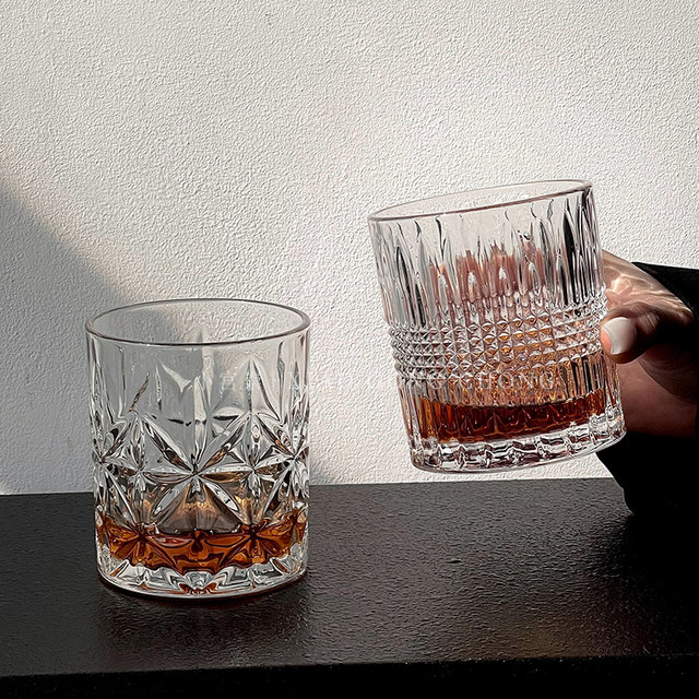 Niche high-end whiskey glass light luxury crystal wine glass household ...