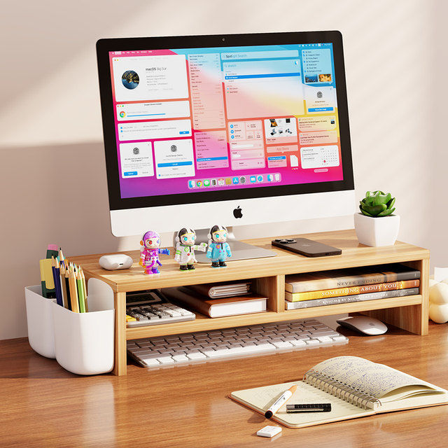 Computer elevated monitor bracket padded base desktop stand office desk ...