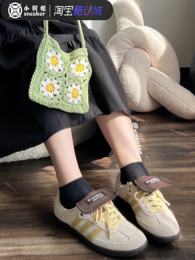 Adidas Samba white brown WalesBonner joint retro trendy casual sports ...