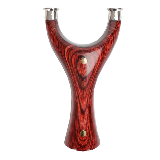 Metal Slingshot with Flat Leather, Solid Wood, Stainless Steel ...