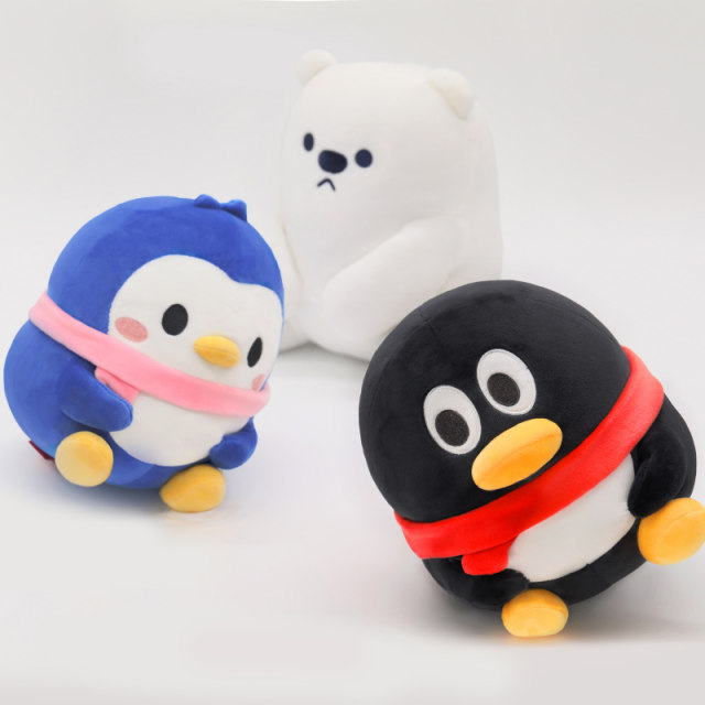 Genuine Tencent QQ Penguin Doll Short Goose Alliance Plush Toy Blue ...