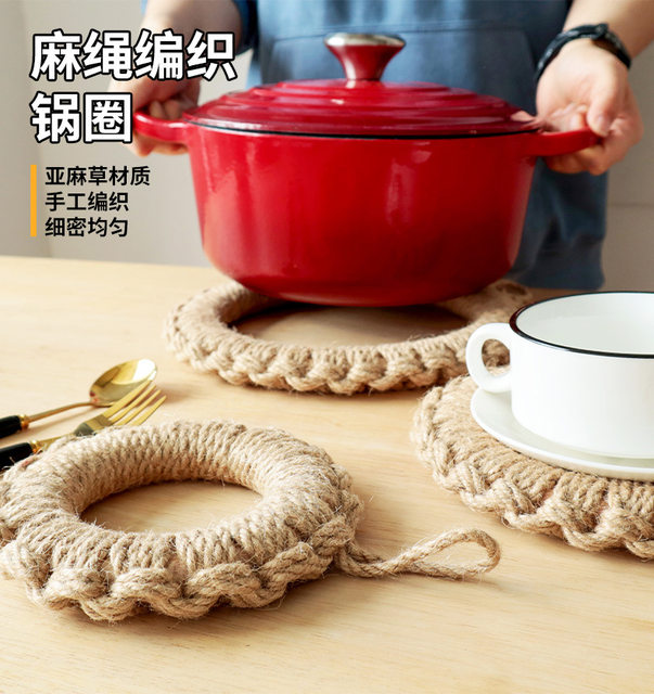 Hitting thermal insulation pot pad cooker ring handmade heat insulation ...