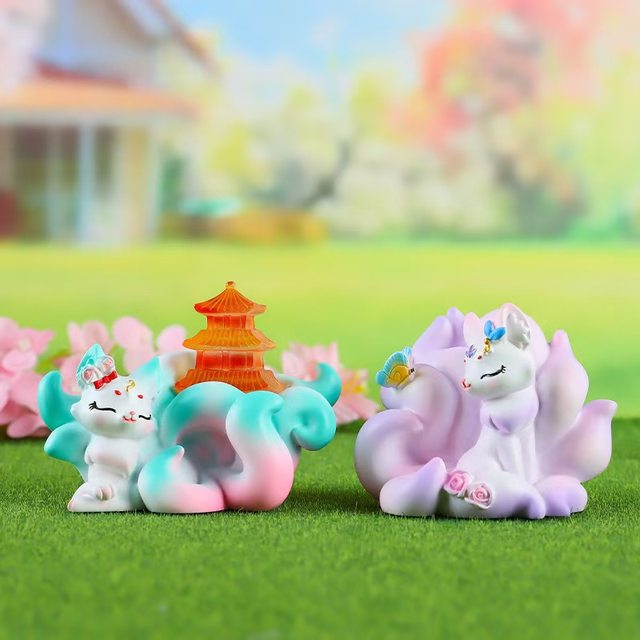 Nine-tailed fox blind box figure fox mythical beast desktop cute fox ...