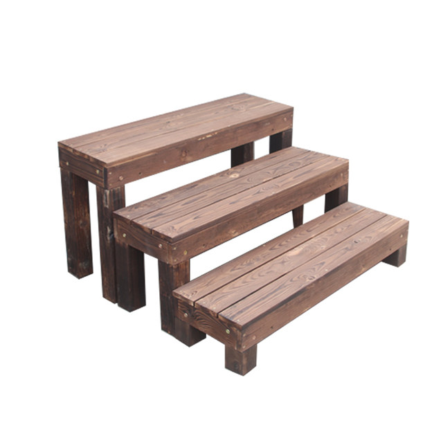 Solid wood step stool outdoor balcony garden step step indoor kitchen ...