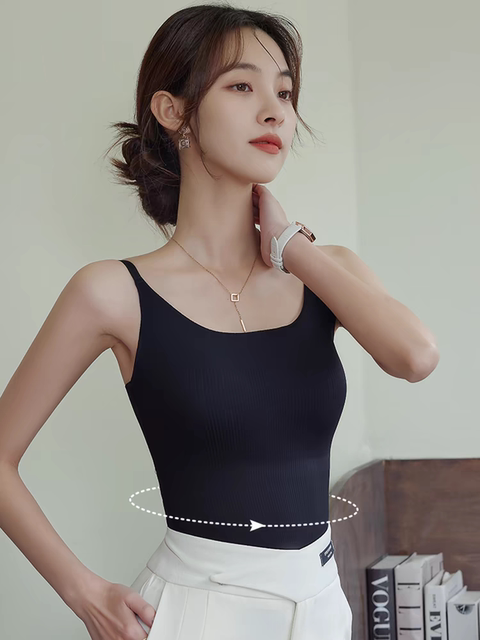 Ice silk beautiful back summer sling yoga bra base vest with inner anti ...