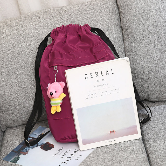 Waterproof drawstring backpack, fashionable Korean popular Mori women's ...