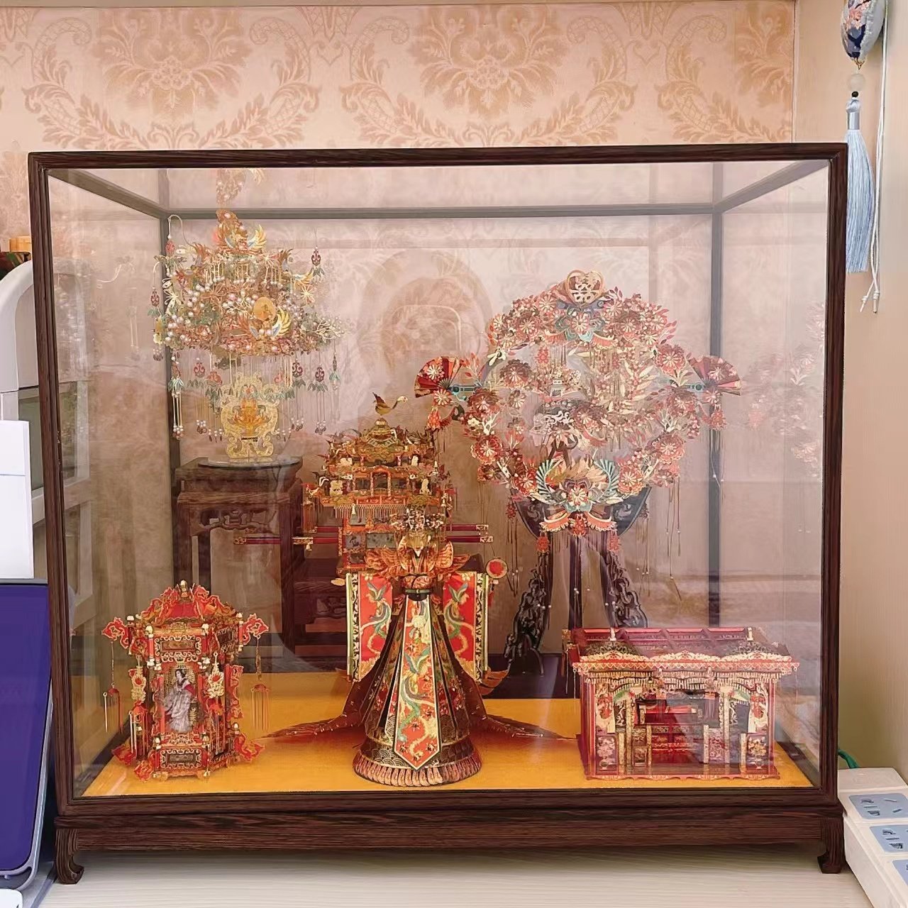 Chim cánh vàng vương miện mô hình kim loại-mười dặm phượng hoàng Đỏ ...