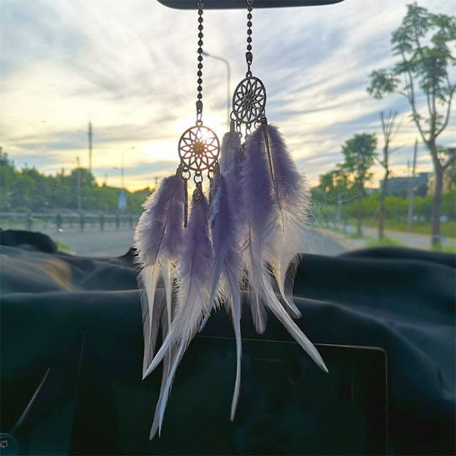Car pendant ins dream catcher feather car creative cute car interior ...