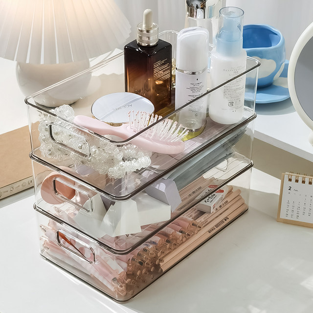 Acrylic transparent storage box desktop cosmetics storage box household ...