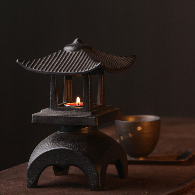 Chinese -style retro cast iron candle candle candle smoked incense ...