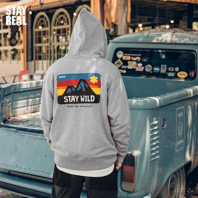 STAYREAL trendy brand cotton hooded jacket American retro street ...