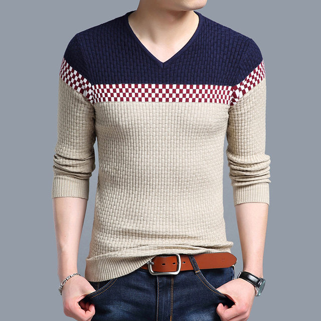 Spring and Autumn Men's Long Sleeve Sweater Knitwear Retro Casual Youth ...