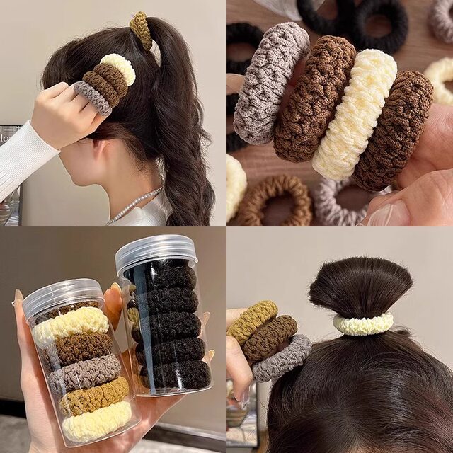 Thickened and thickened high elastic head rope towel ring popcorn ...