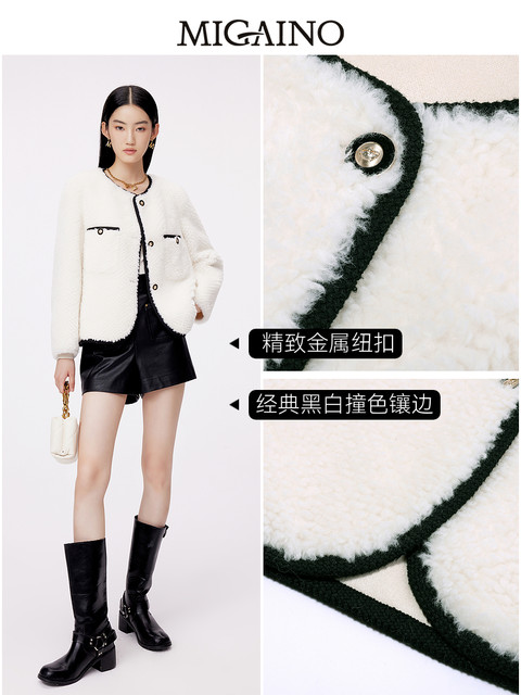 Migaino Manyano grain velvet coat for women 2023 autumn and winter new ...