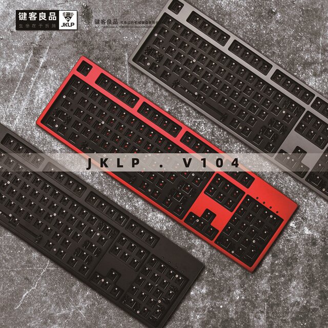 JKLP V104 hot plug -in mechanical keyboard aluminum shell kit RGB aluminum alloy aluminum cotton ...