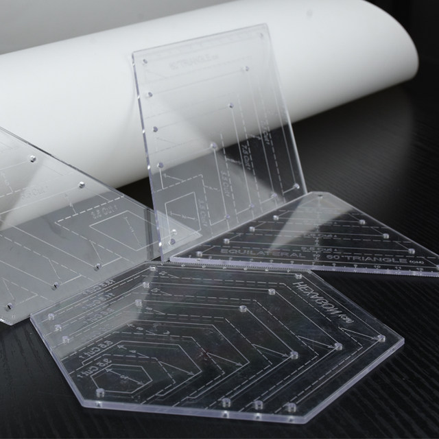 Modeling ruler 4 patchwork ruler hexagonal triangle rhombus handmade ...