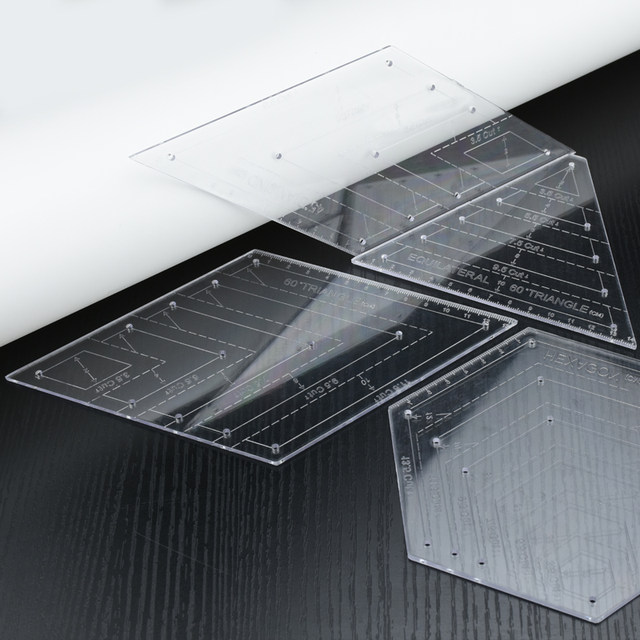 Modeling ruler 4 patchwork ruler hexagonal triangle rhombus handmade ...