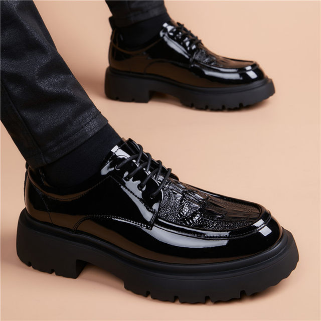 2024 new leather shoes for men, business casual, thick soles, high ...